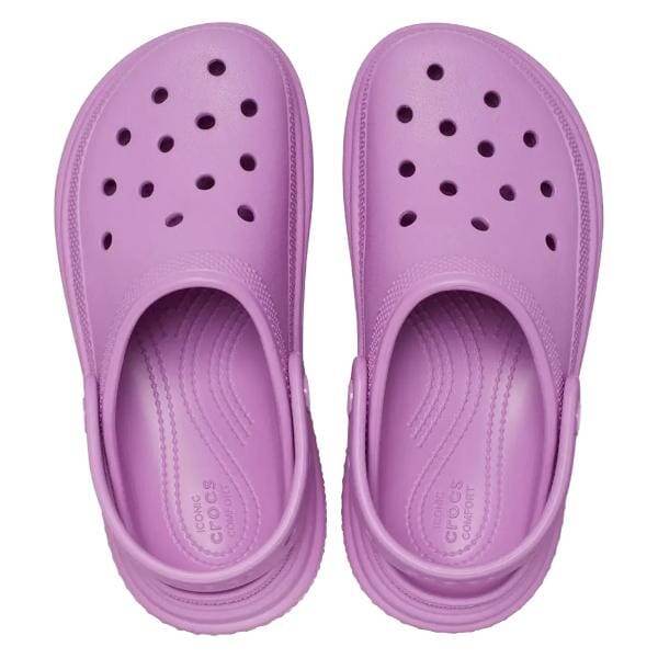 קפקפי קרוקס פלטפורמה לנשים Crocs Stomp Clog-Pink/Bubble 209347-6WQ ...