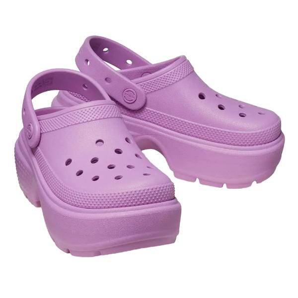 קפקפי קרוקס פלטפורמה לנשים Crocs Stomp Clog-Pink/Bubble 209347-6WQ ...
