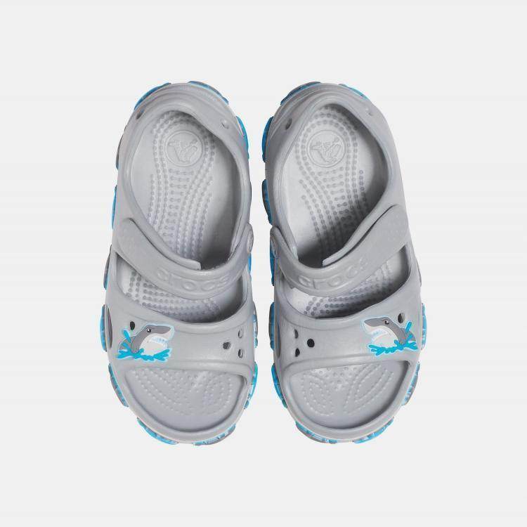 Crocs Fun Lab Shark Band Sandal 206365-007 - סנדל אפור בעיטור כריש ...