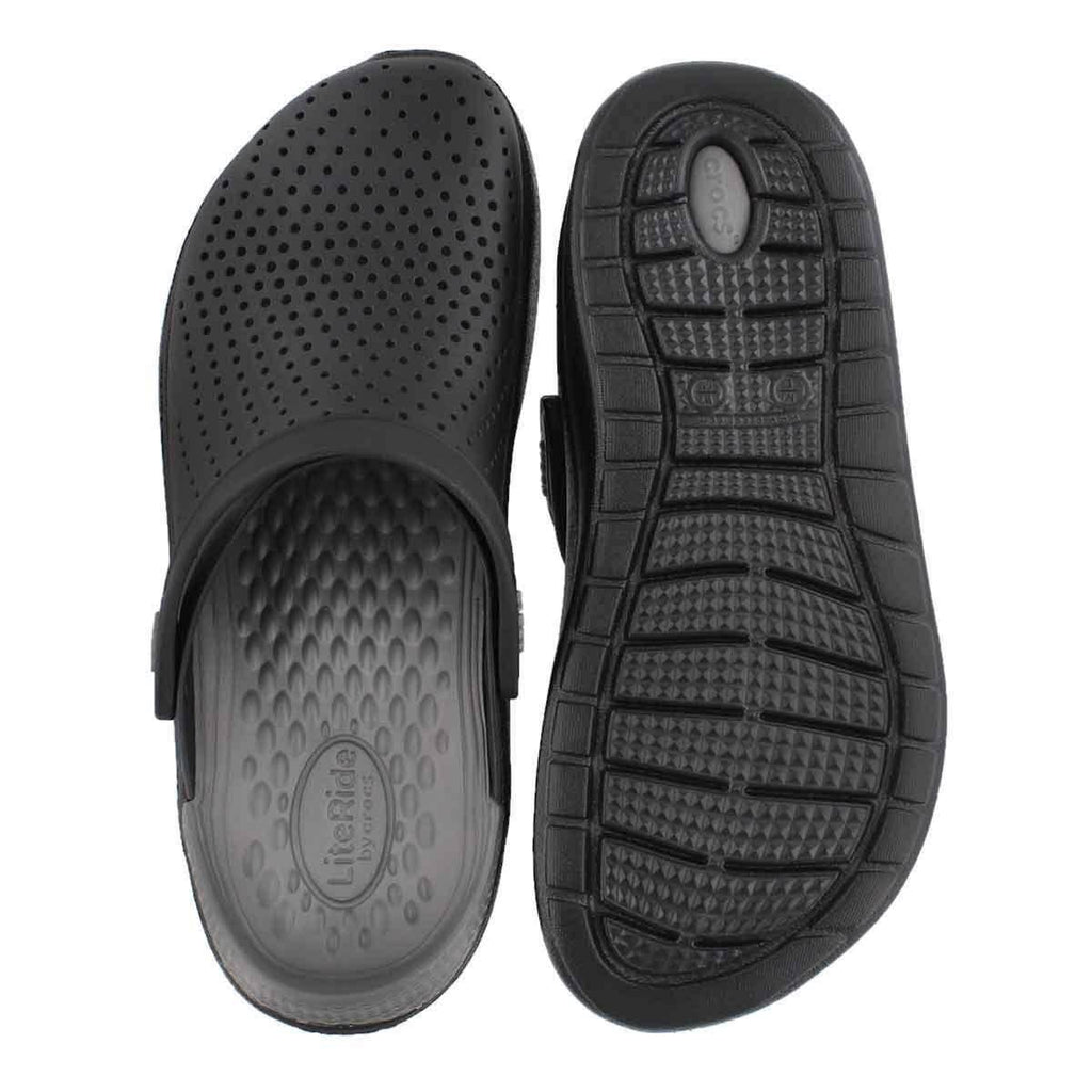 Crocs LiteRide Clog 204592-0DD - כפכף קרוקס לייט-רייד בצבע שחור/אפור ...